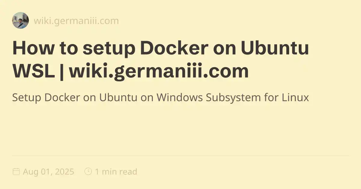 How To Setup Docker On Ubuntu Wsl